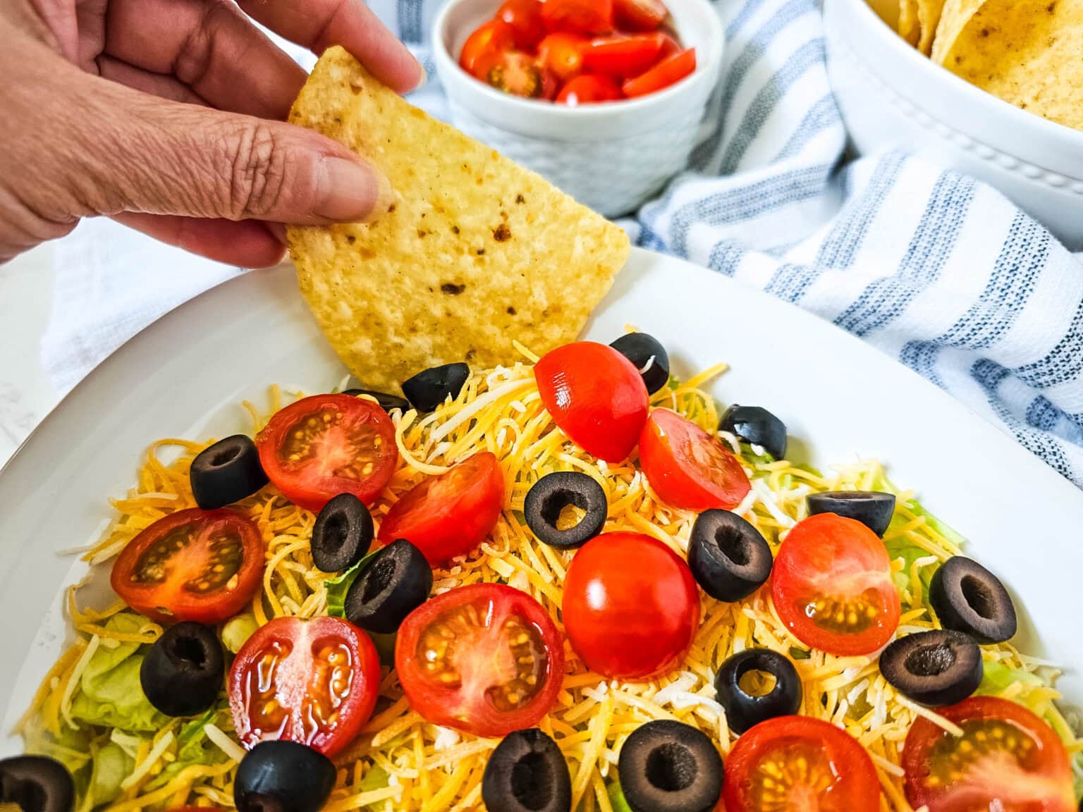Classic Cold Taco Dip - Bite-Sized Bash
