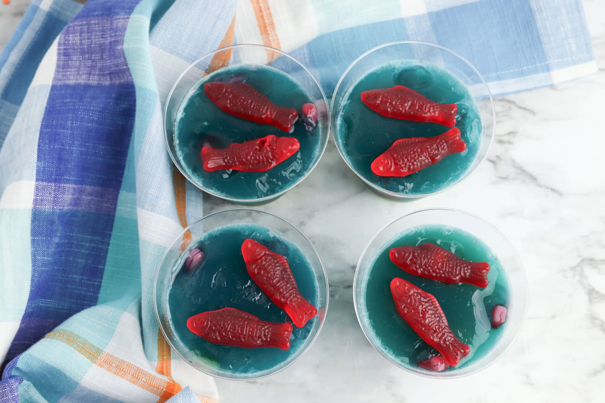 Fish Bowl Jello Cups - Bite-Sized Bash