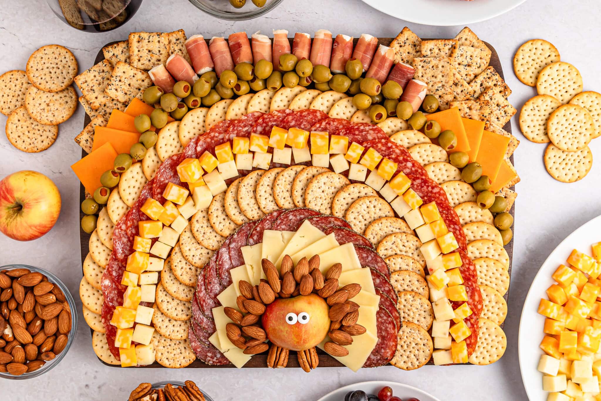 10-Minute Festive Turkey Snack Board - Bite-Sized Bash
