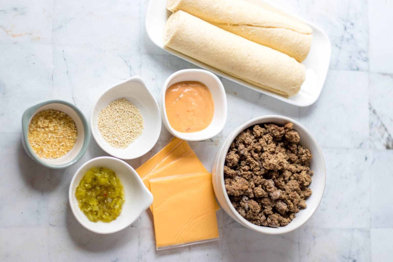 Cheesy Homemade Big Mac Pinwheels - Bite-Sized Bash