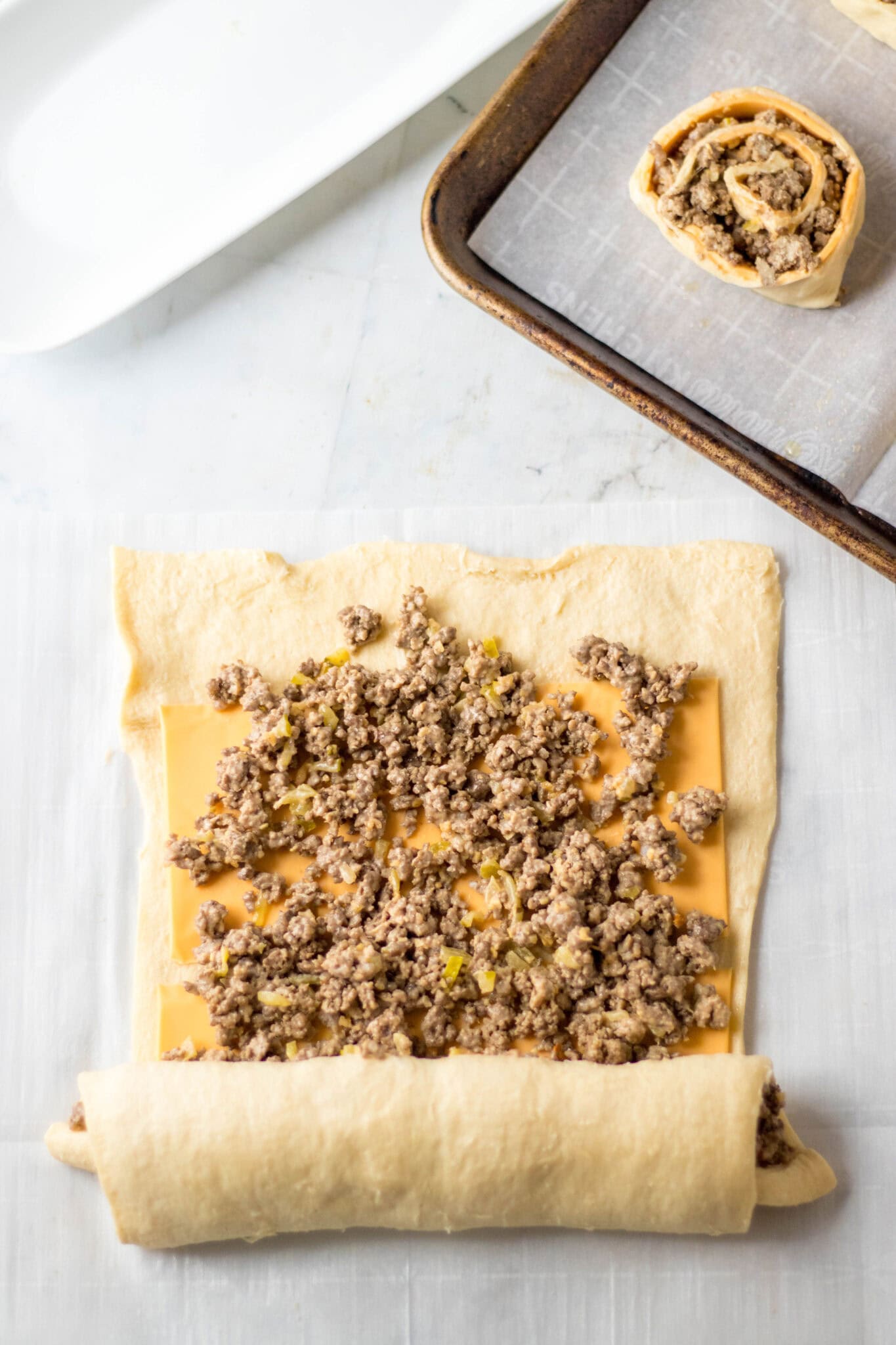 Cheesy Homemade Big Mac Pinwheels - Bite-Sized Bash