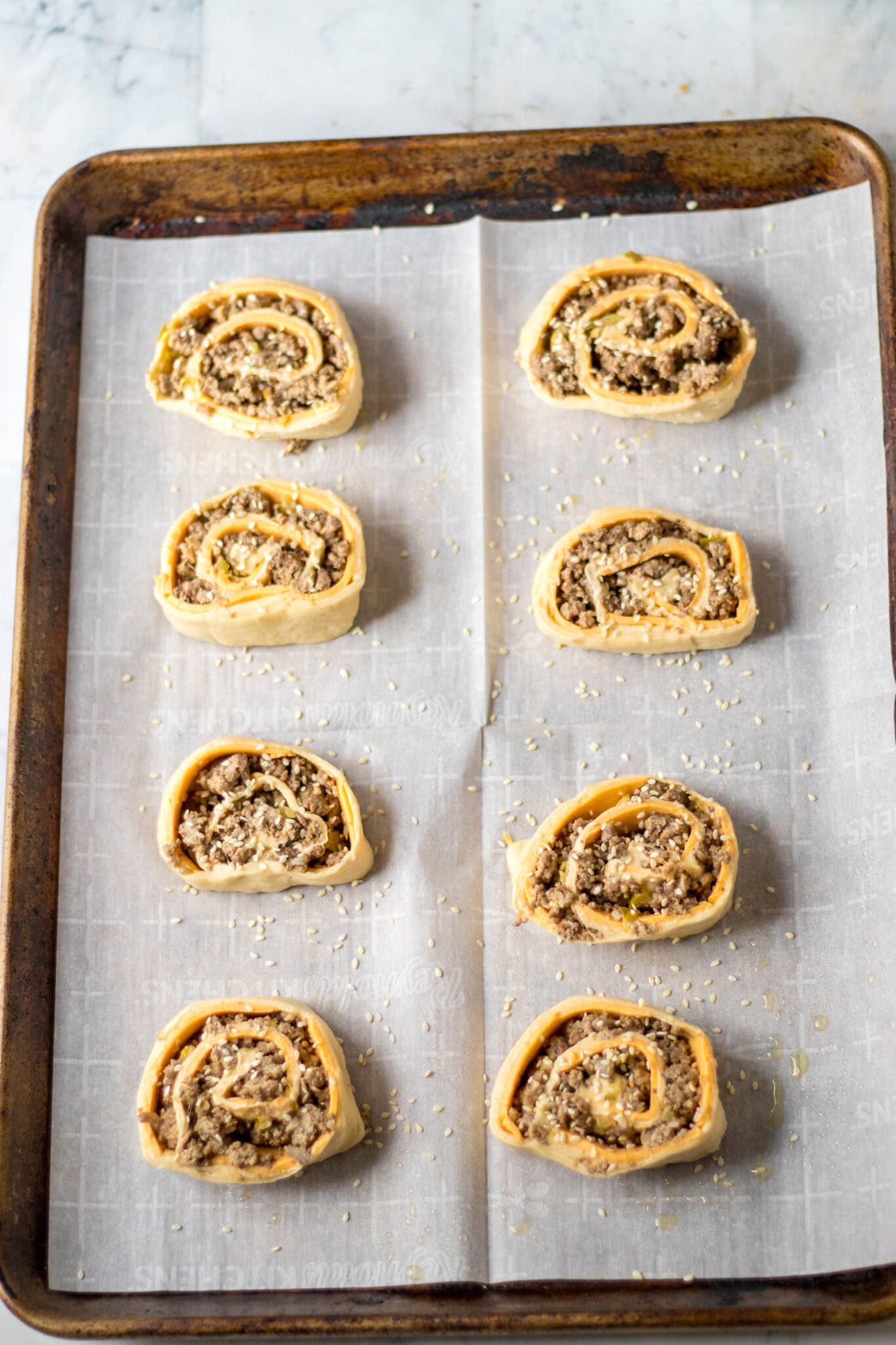 Cheesy Homemade Big Mac Pinwheels - Bite-Sized Bash
