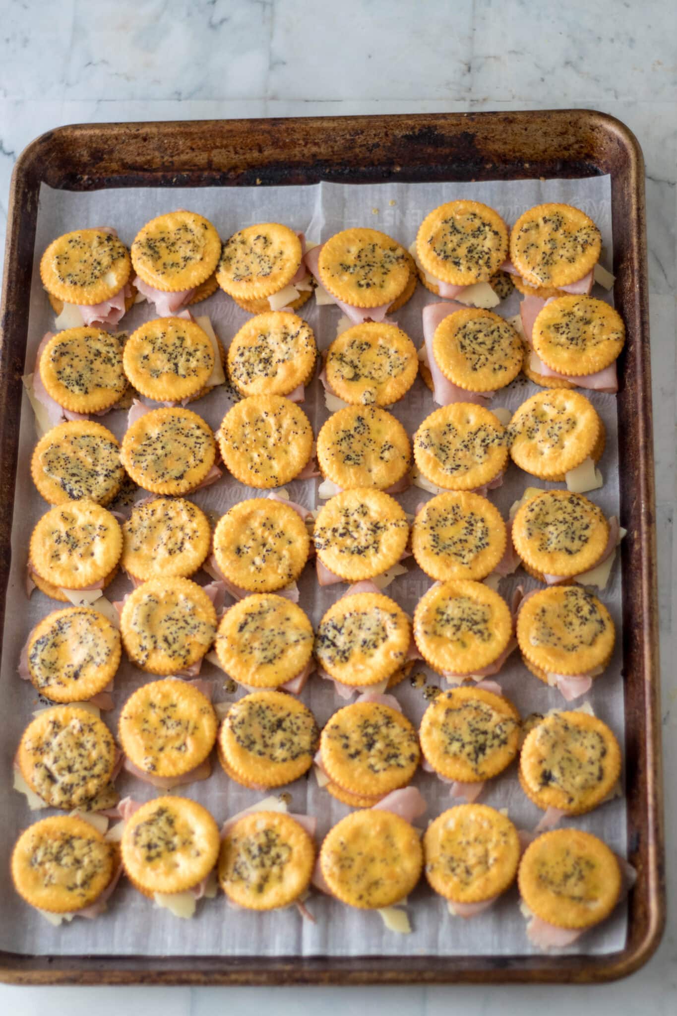 Buttery Ritz Ham Sandwiches with a Flavorful Twist - Bite-Sized Bash