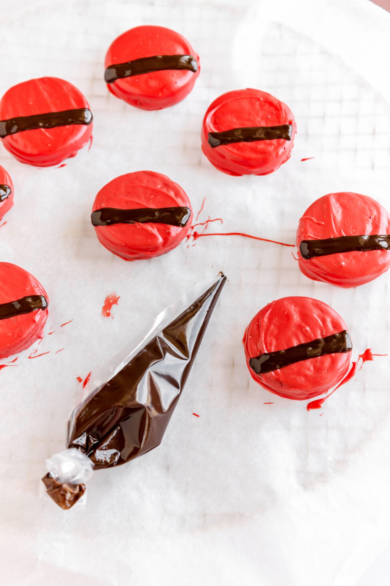 Chocolate-Dipped Santa Oreo Cookies - Bite-Sized Bash