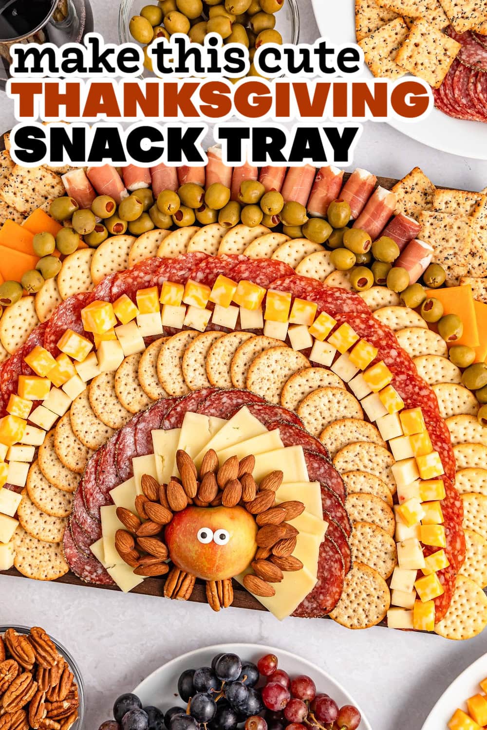 Thanksgiving Turkey Snack Board - Bite-Sized Bash