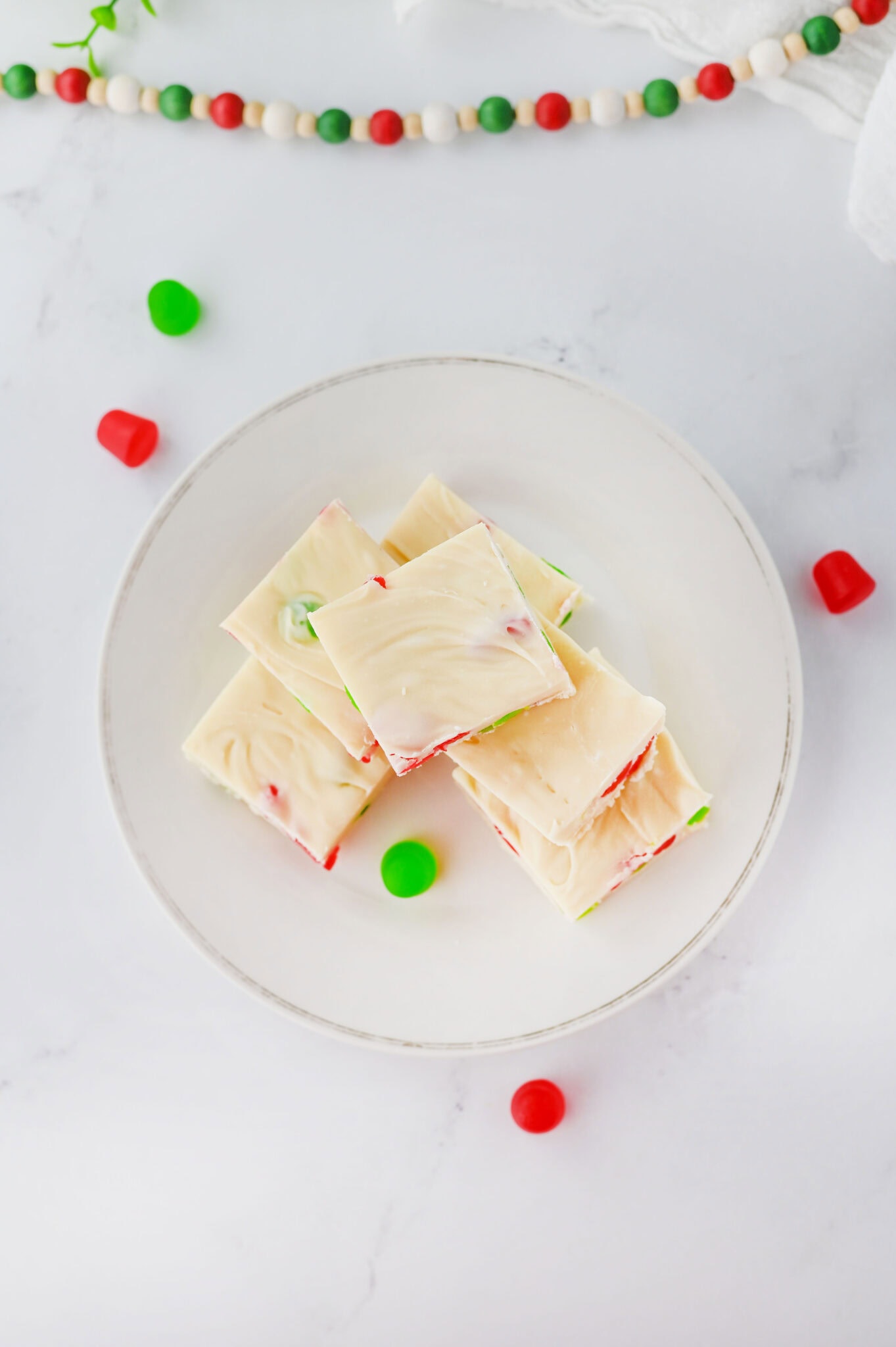 Christmas Gum Drop Fudge - Bite-Sized Bash