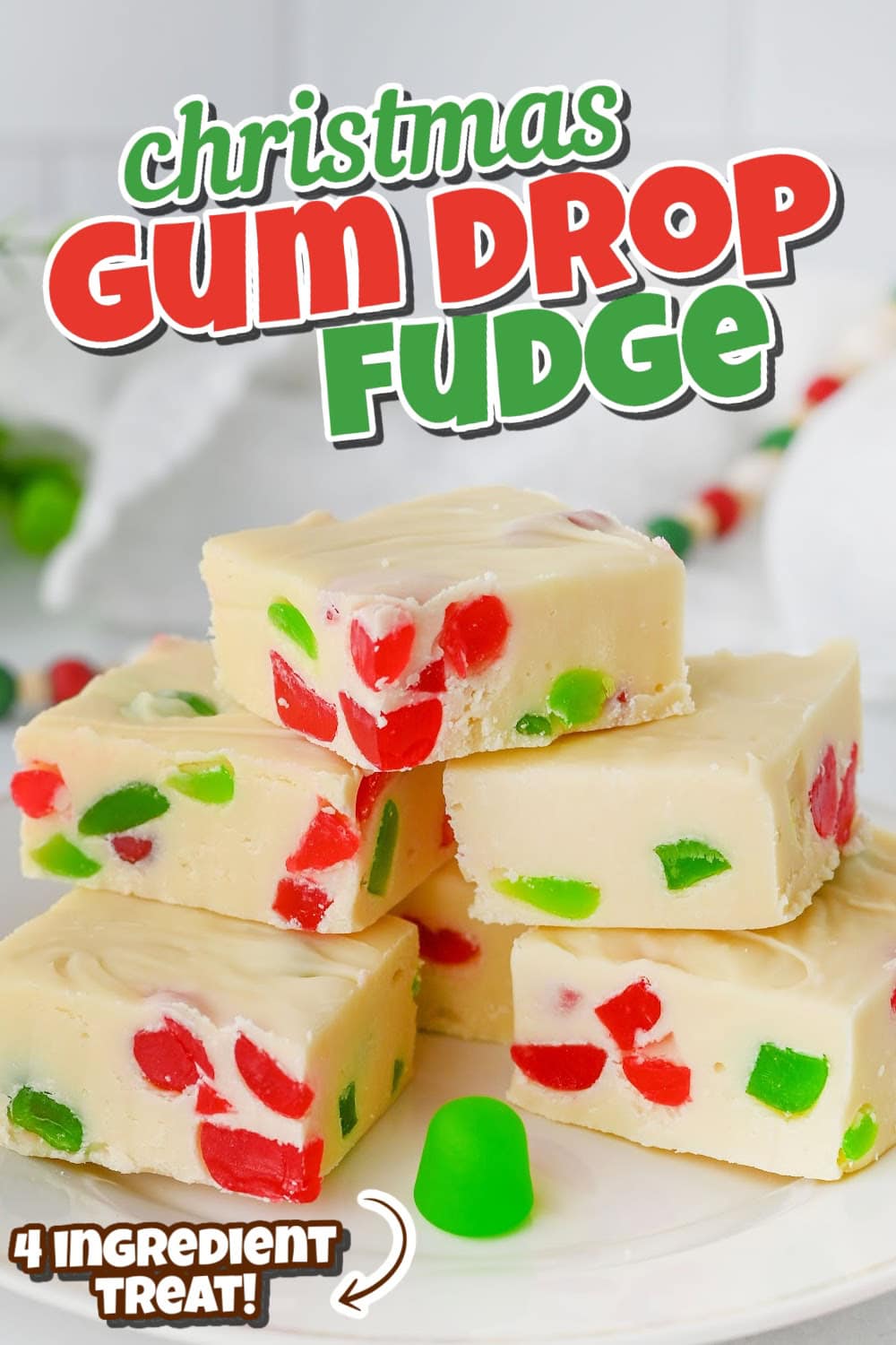 Christmas Gum Drop Fudge - Bite-Sized Bash