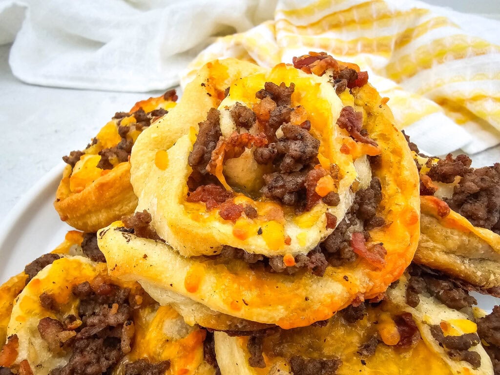 Cheesy Homemade Big Mac Pinwheels - Bite-Sized Bash