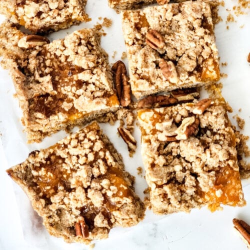 Brown Butter Peach Bars - Bite-Sized Bash