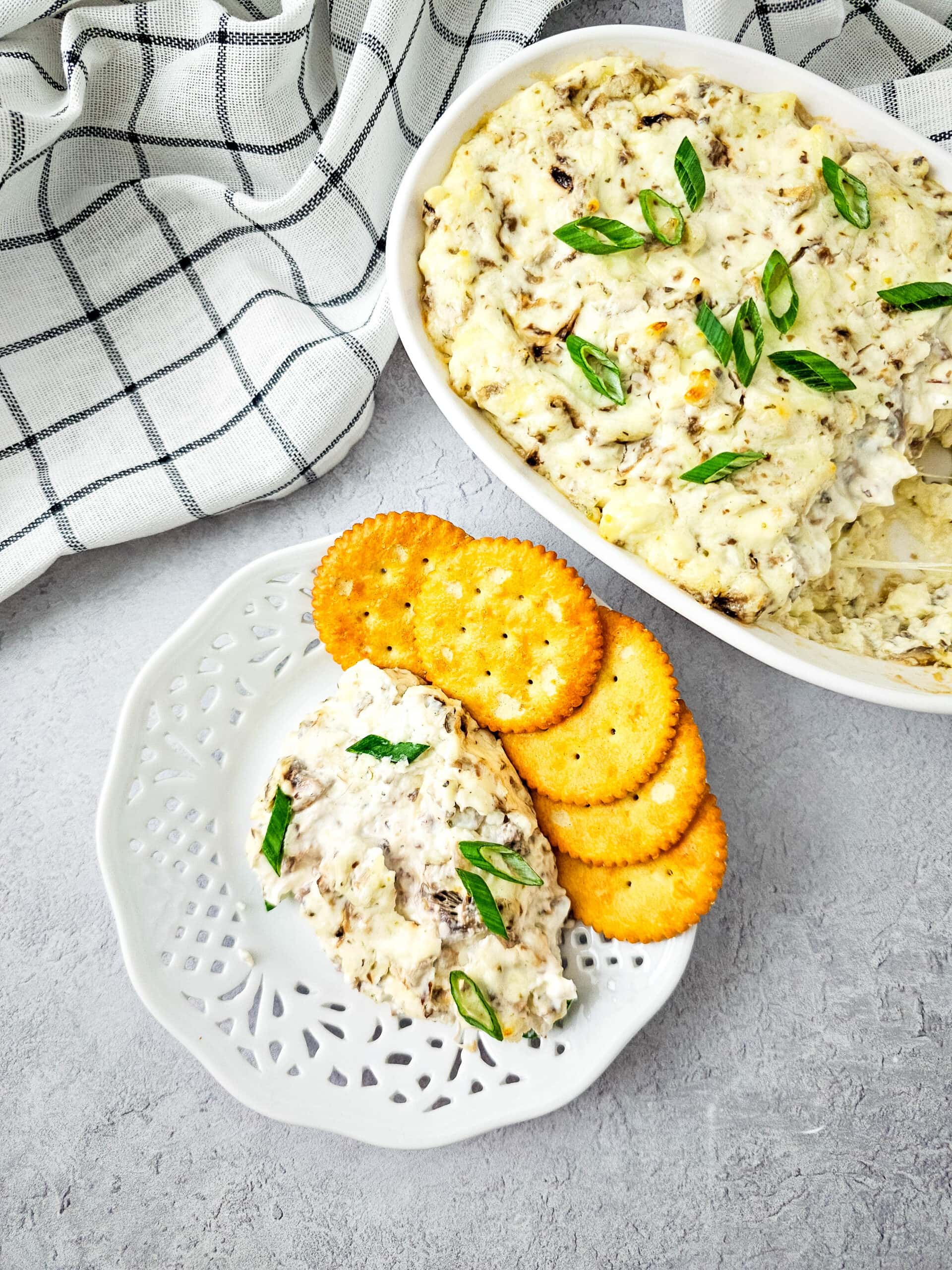 Creamy Baked Mushroom Dip - Bite-Sized Bash