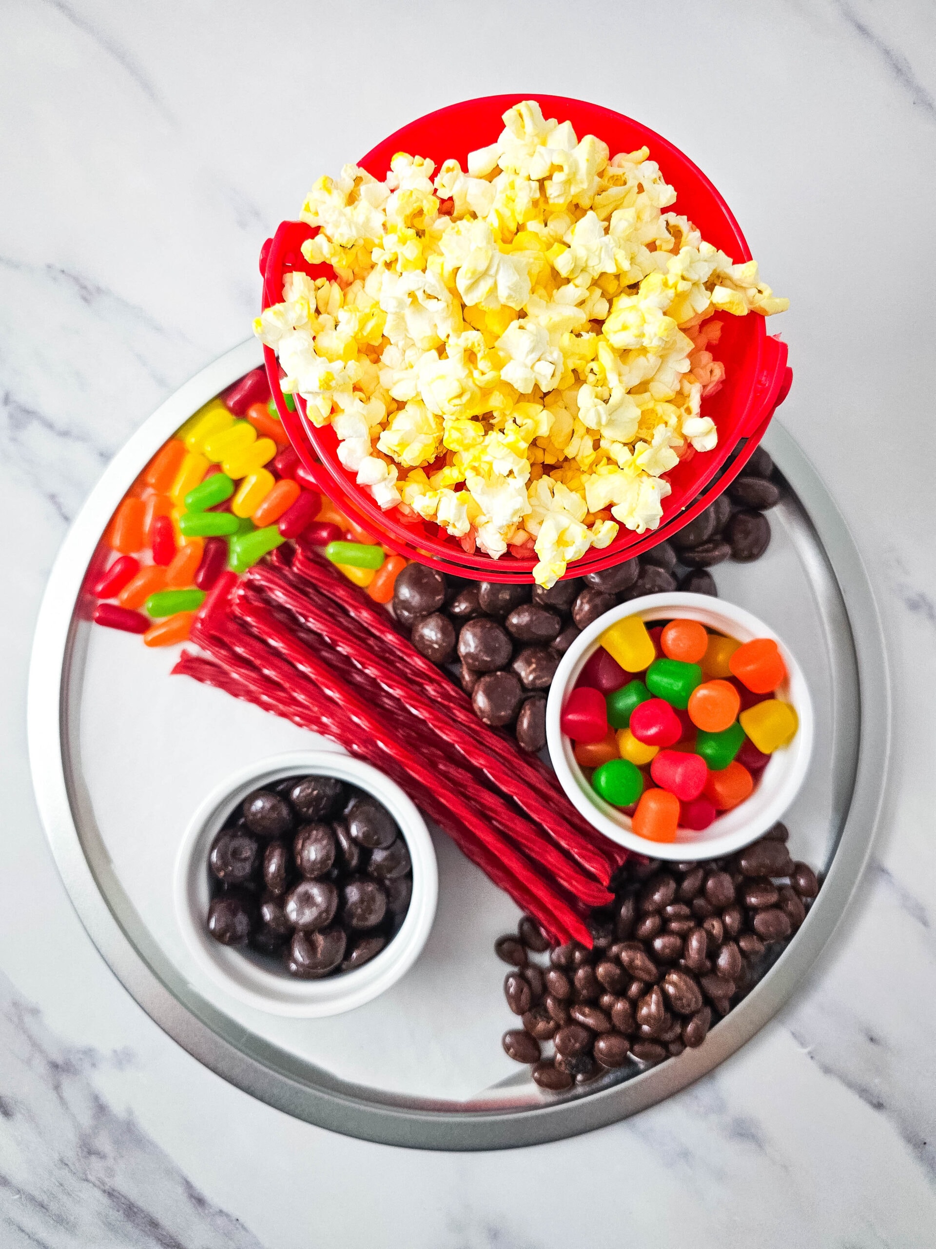 Popcorn & Candy Movie Night Snack Board - Bite-Sized Bash