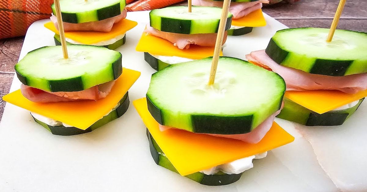 Ham & Cheese Cucumber Sandwich Bites - Bite-Sized Bash