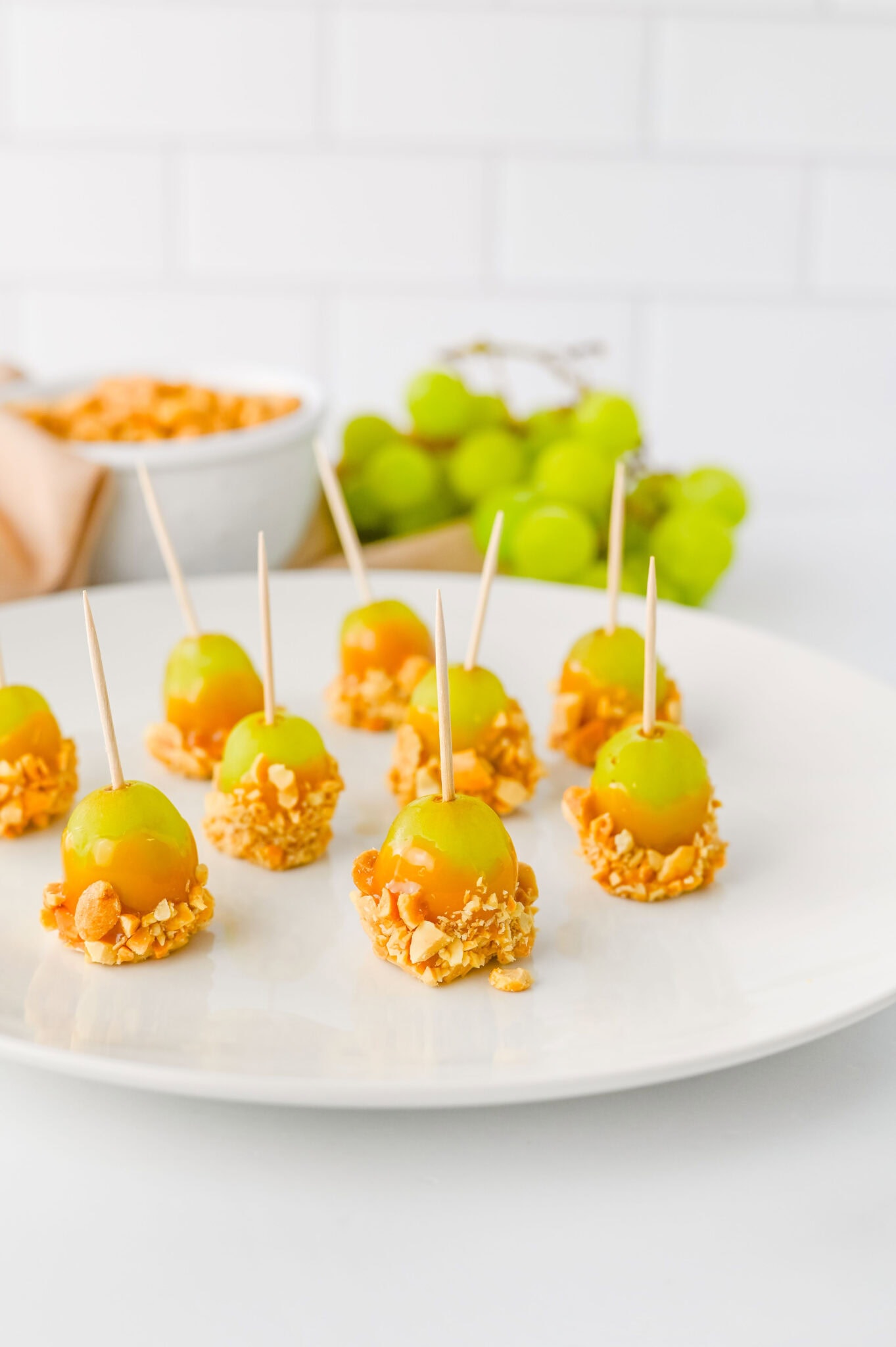 Caramel-Dipped Grapes with Peanuts - Bite-Sized Bash