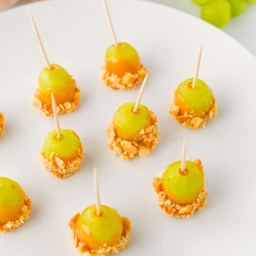 Caramel-Dipped Grapes with Peanuts - Bite-Sized Bash