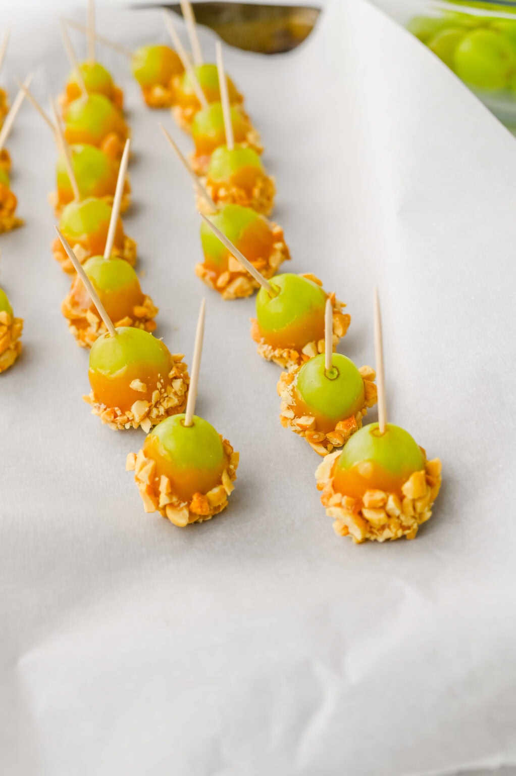 Caramel-Dipped Grapes with Peanuts - Bite-Sized Bash