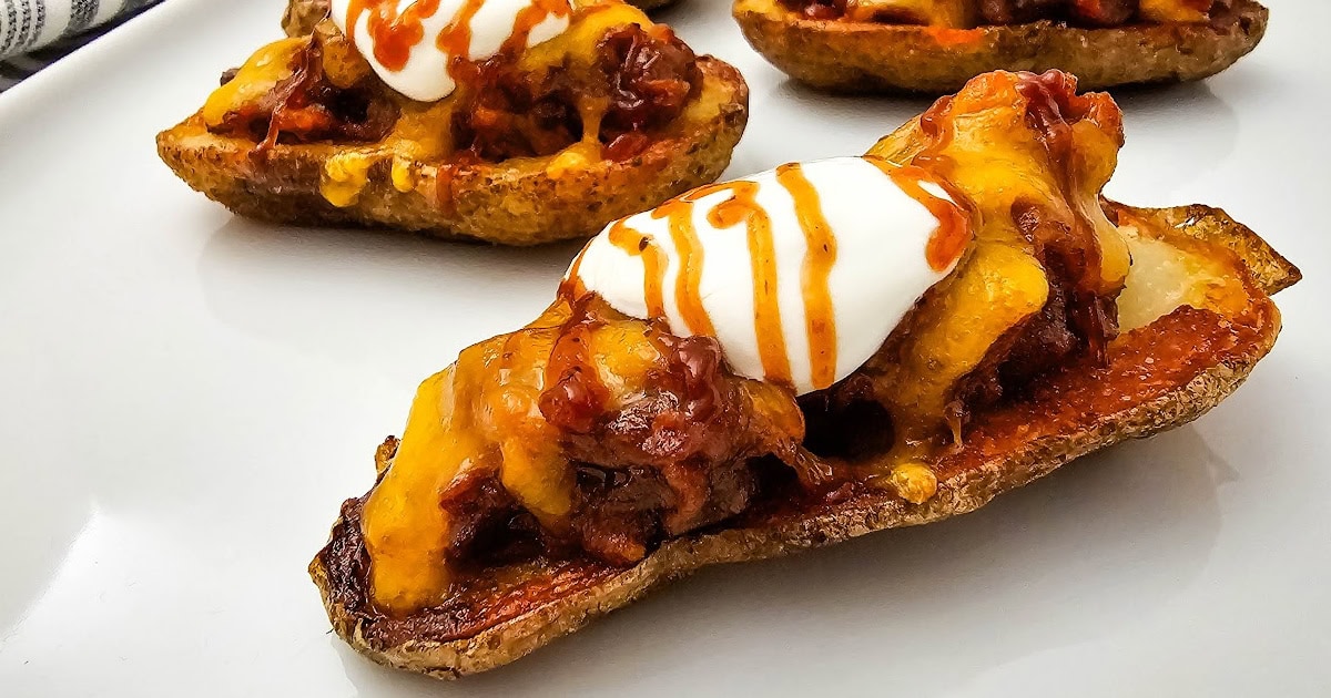 Crispy Pulled Pork and Cheese Potato Skins - Bite-Sized Bash