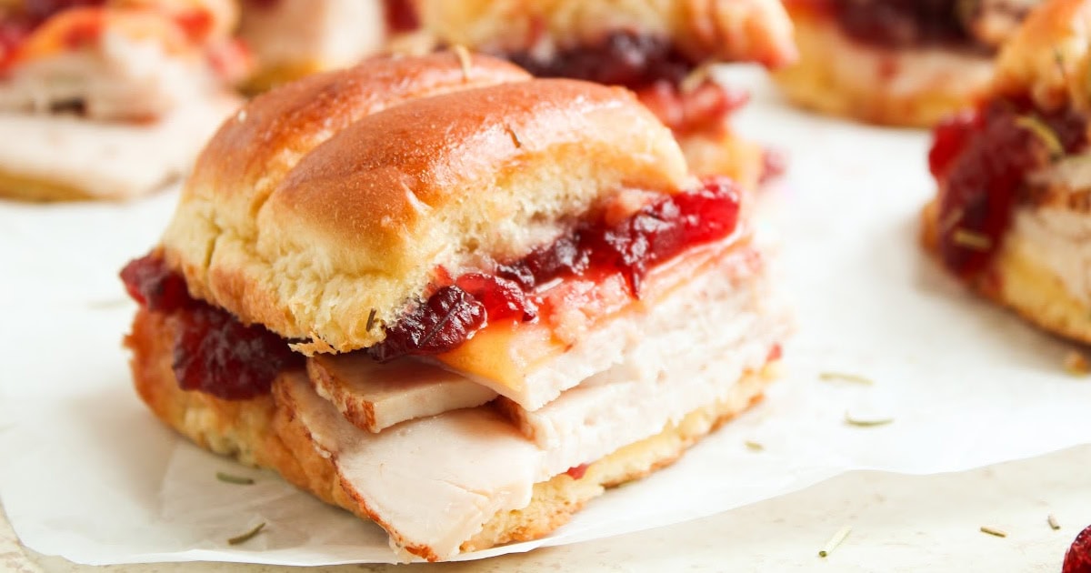 Leftover Turkey Sliders with Cranberry and Gouda Cheese - Bite-Sized Bash