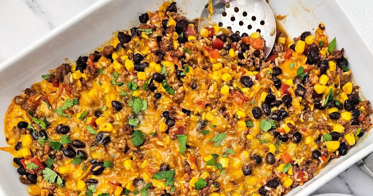 Taco Rice Casserole - Bite-Sized Bash
