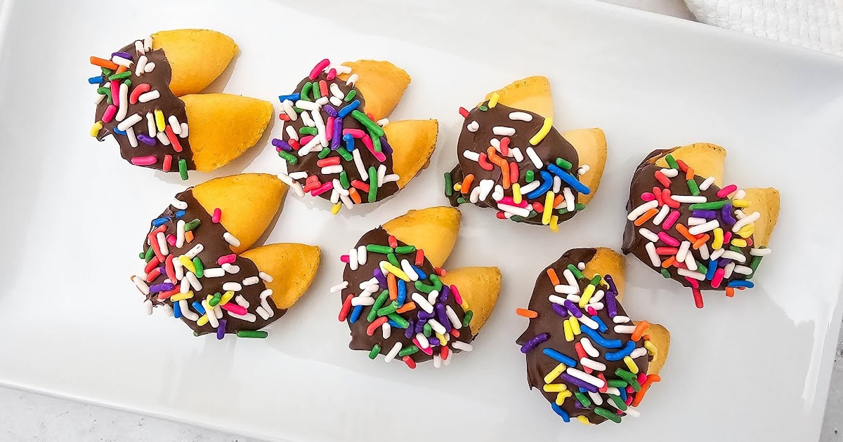 Rainbow Sprinkle Fortune Cookies - Bite-Sized Bash