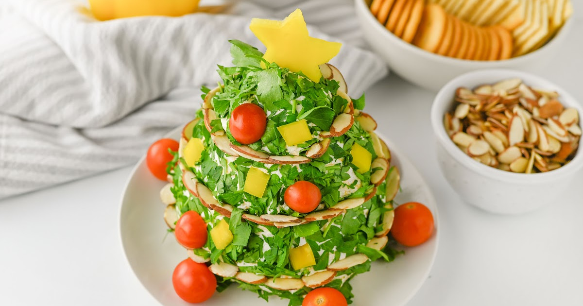 Christmas Tree Cheeseball - Bite-Sized Bash